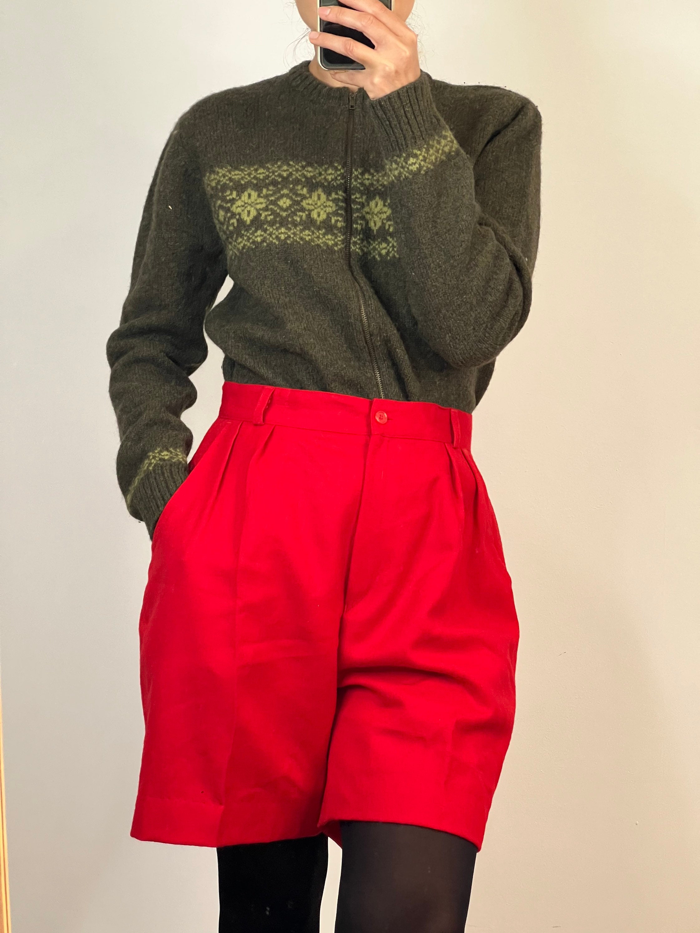 Vintage Pleated Wool Shorts - Etsy