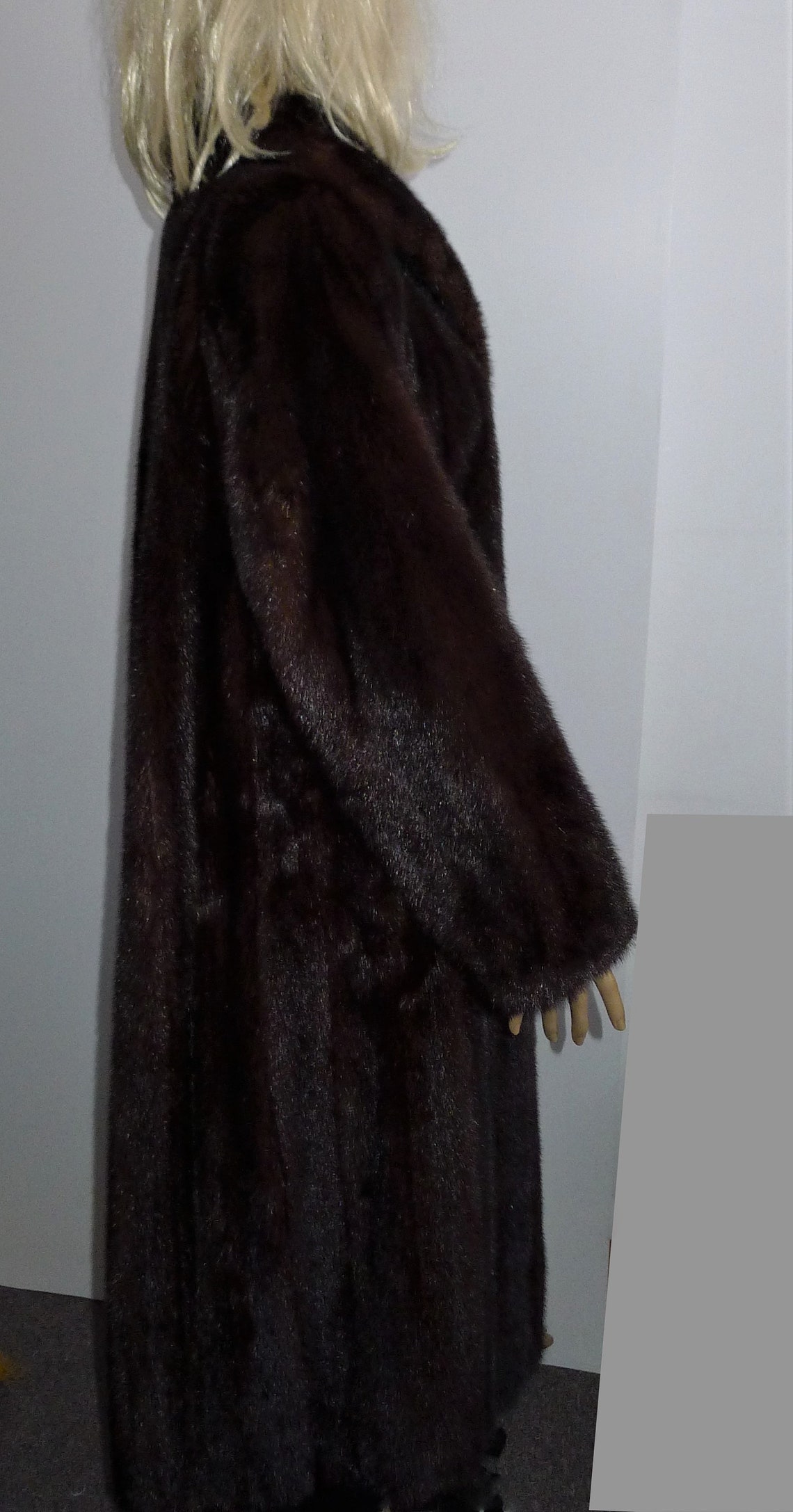 Chic Vintage Dark Brown Tall EMBA Mink Fur Coat Sz M/L - Etsy