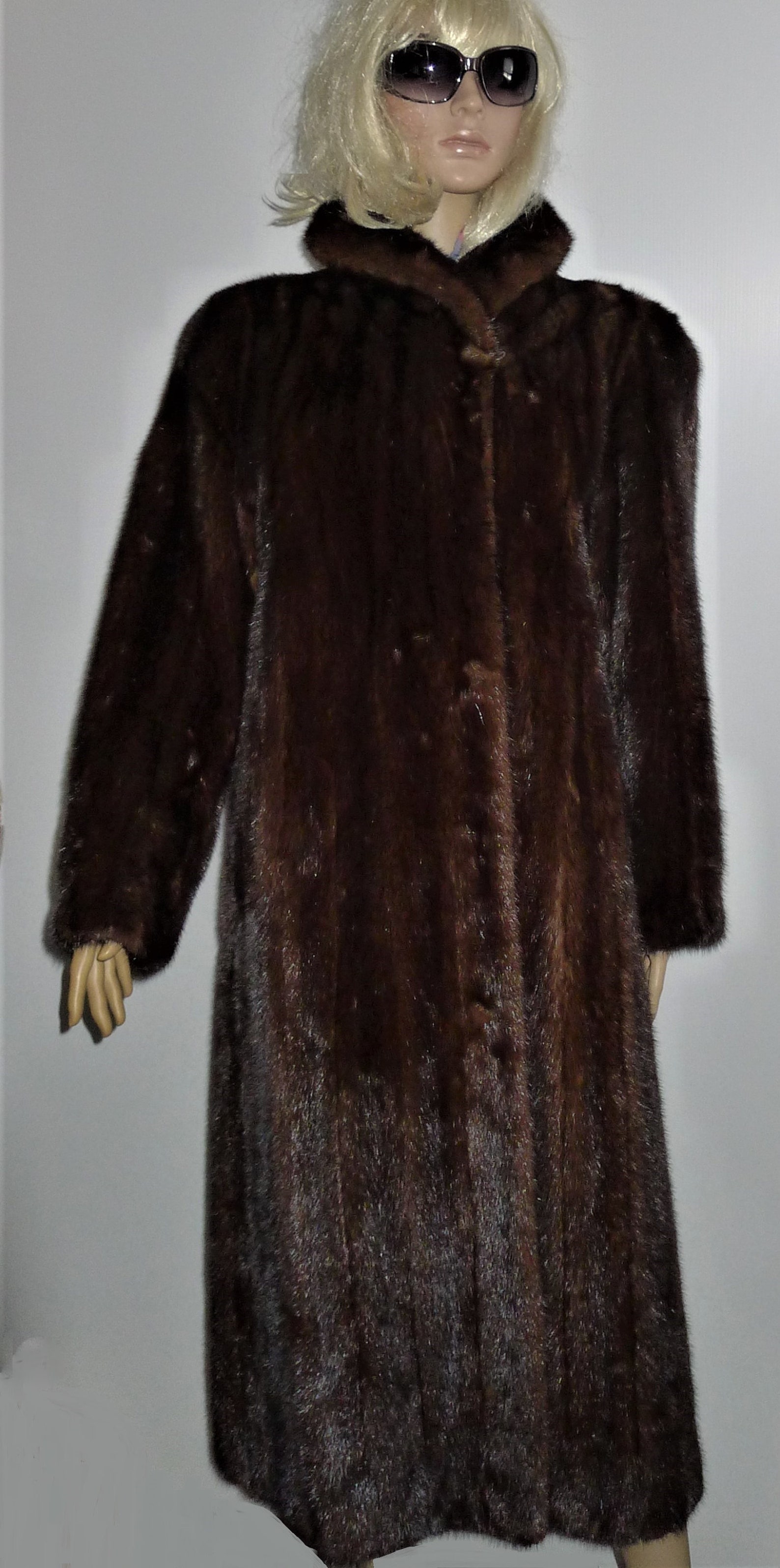 Chic Vintage Dark Brown Tall EMBA Mink Fur Coat Sz M/L - Etsy