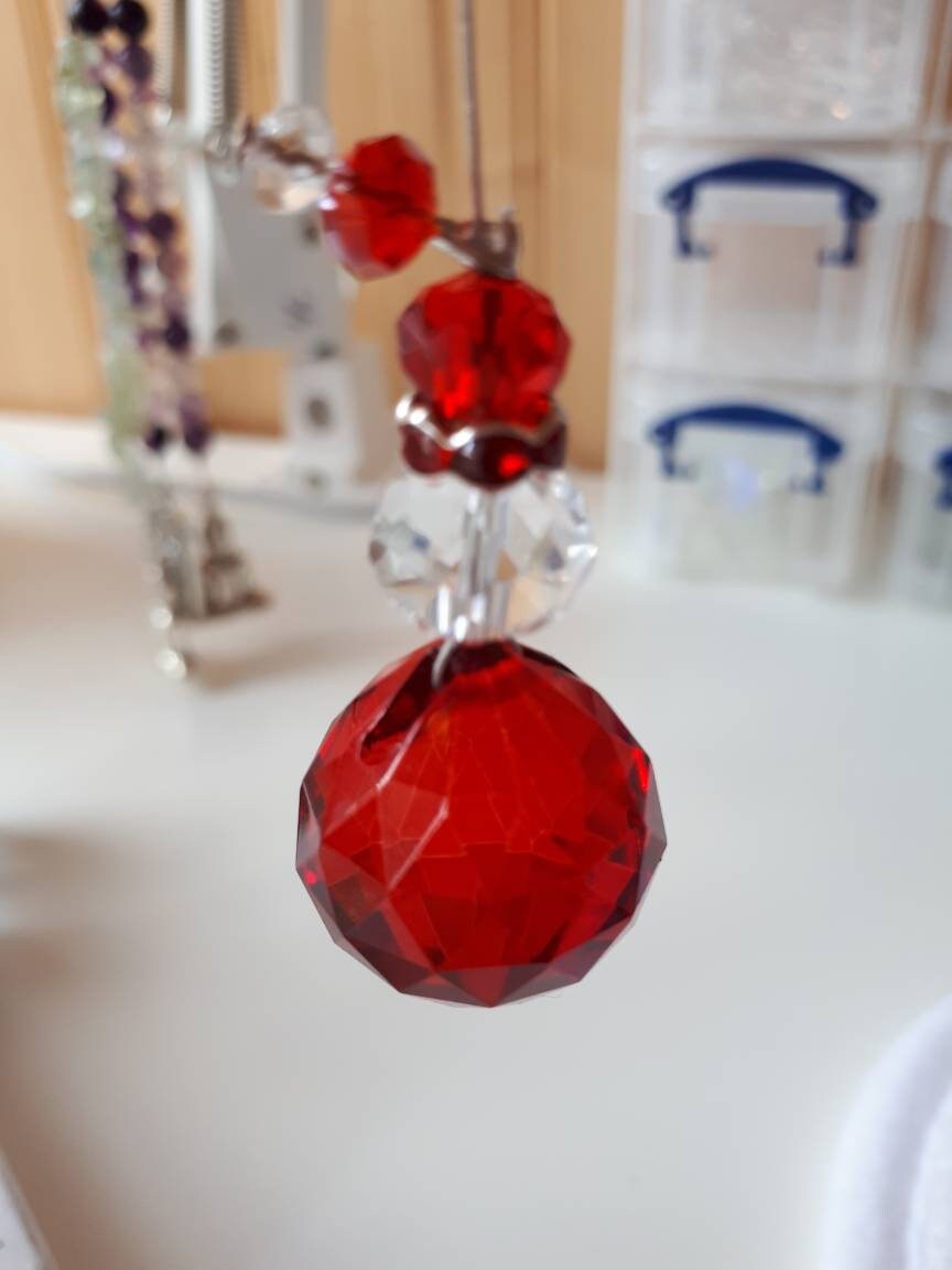 Glass crystal santa /father Christmas. Tree decoration | Etsy