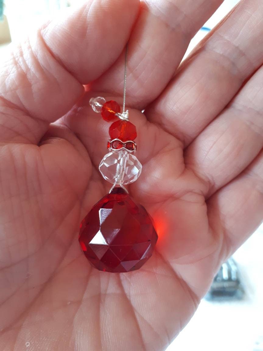 Glass crystal santa /father Christmas. Tree decoration | Etsy