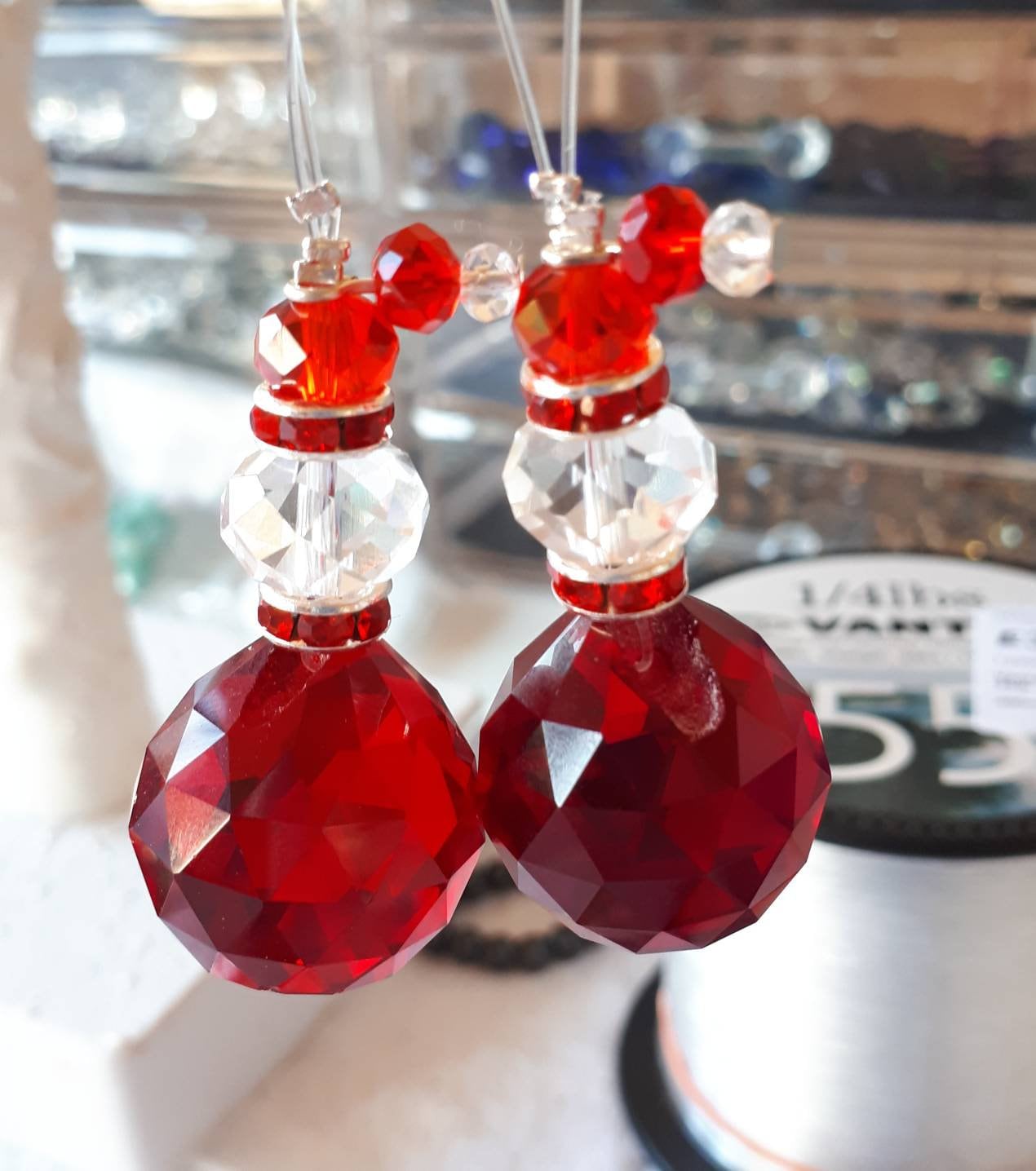 Glass crystal santa /father Christmas. Tree decoration | Etsy