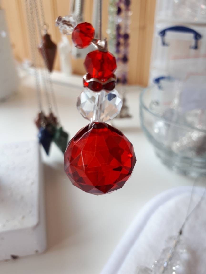 Glass crystal santa /father Christmas. Tree decoration | Etsy