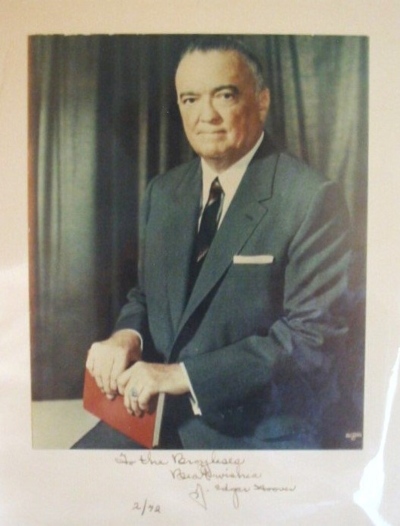 J. Edgar Hoover Original Signed Photo PRICE REDUCED - Etsy