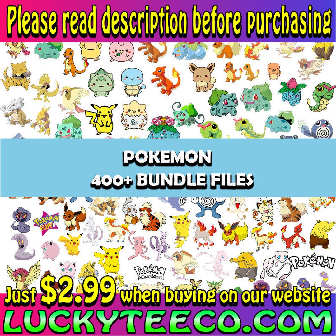 Pokemon PNG and Pokemon SVG Bundle, Pokemon Layered Svg, Pokemon Vector ...