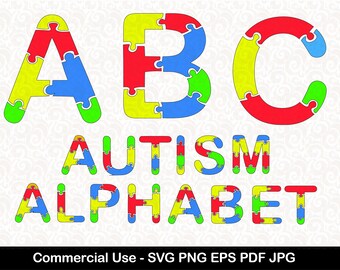 Autism Font Svg - Etsy