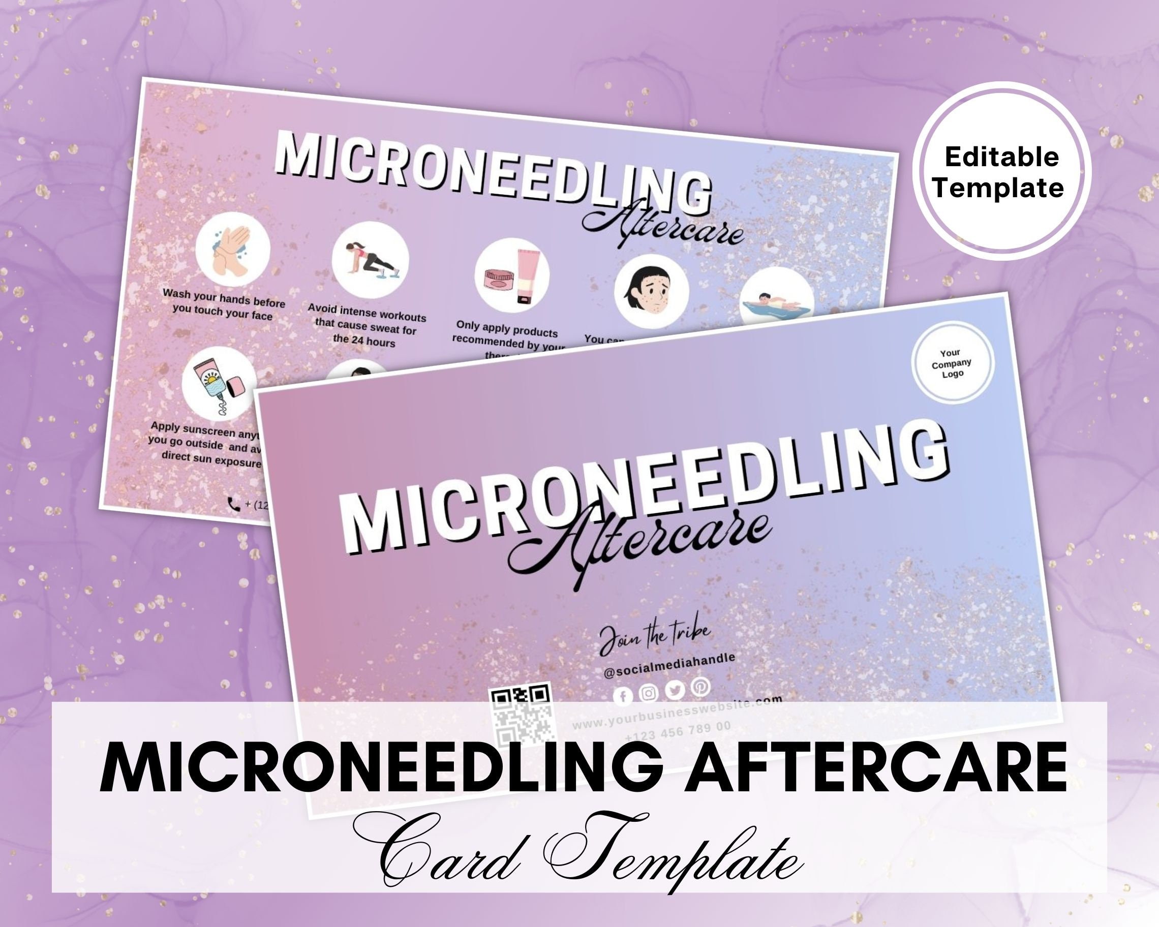 Microneedling Aftercare Card | Makeup Contract | Printable Template - Etsy