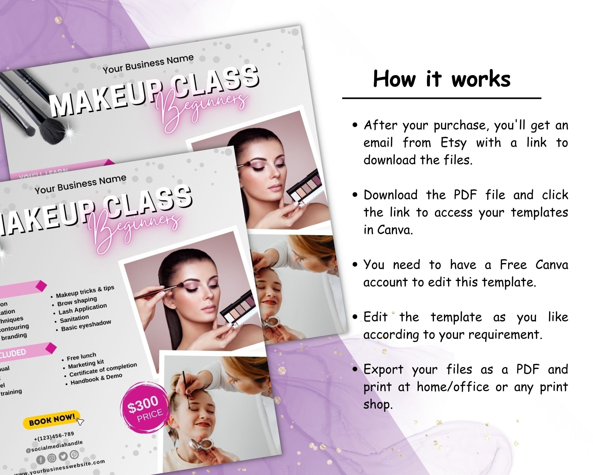 DIY Makeup Class Flyer | Printable Beauty Class Promotion | Social ...