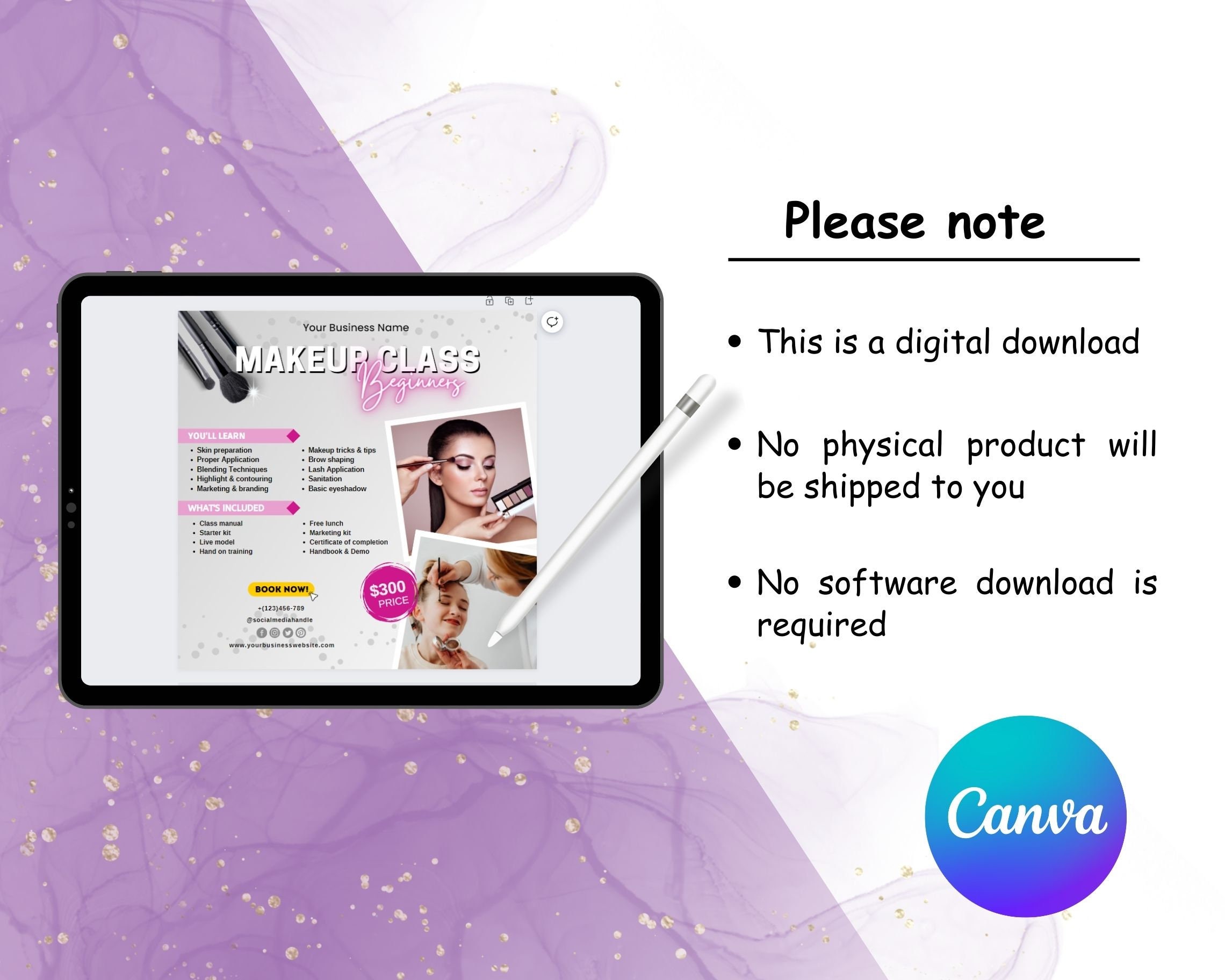 DIY Makeup Class Flyer | Printable Beauty Class Promotion | Social ...