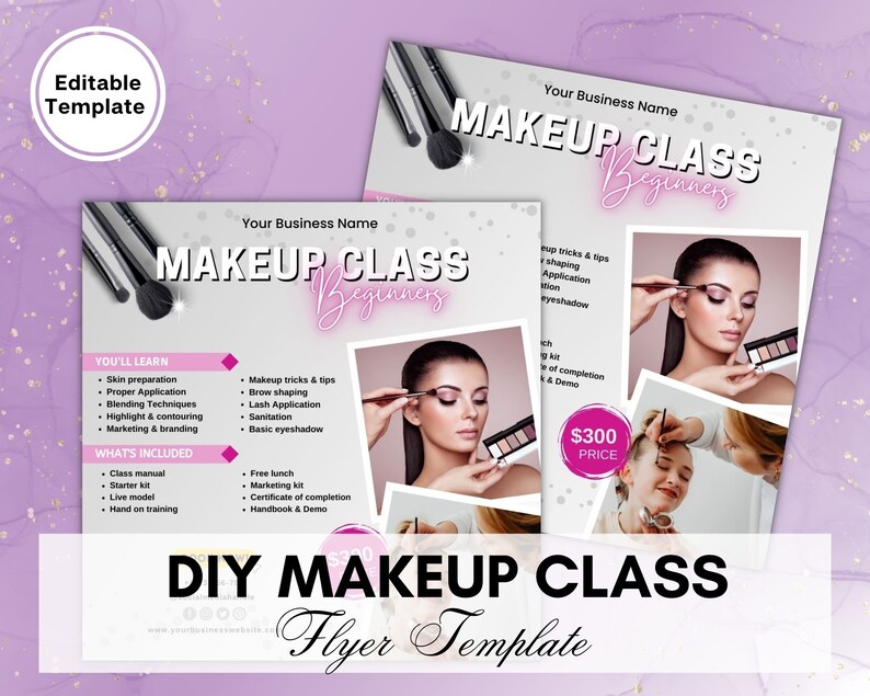 DIY Makeup Class Flyer | Printable Beauty Class Promotion | Social ...