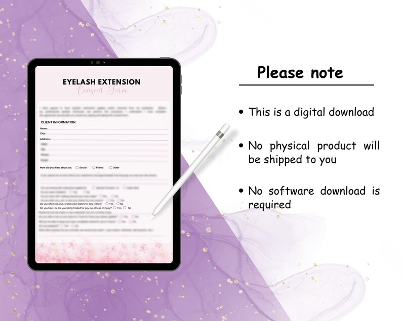 Eyelash Extension Consent Form, Client Intake (digital Download) - Etsy