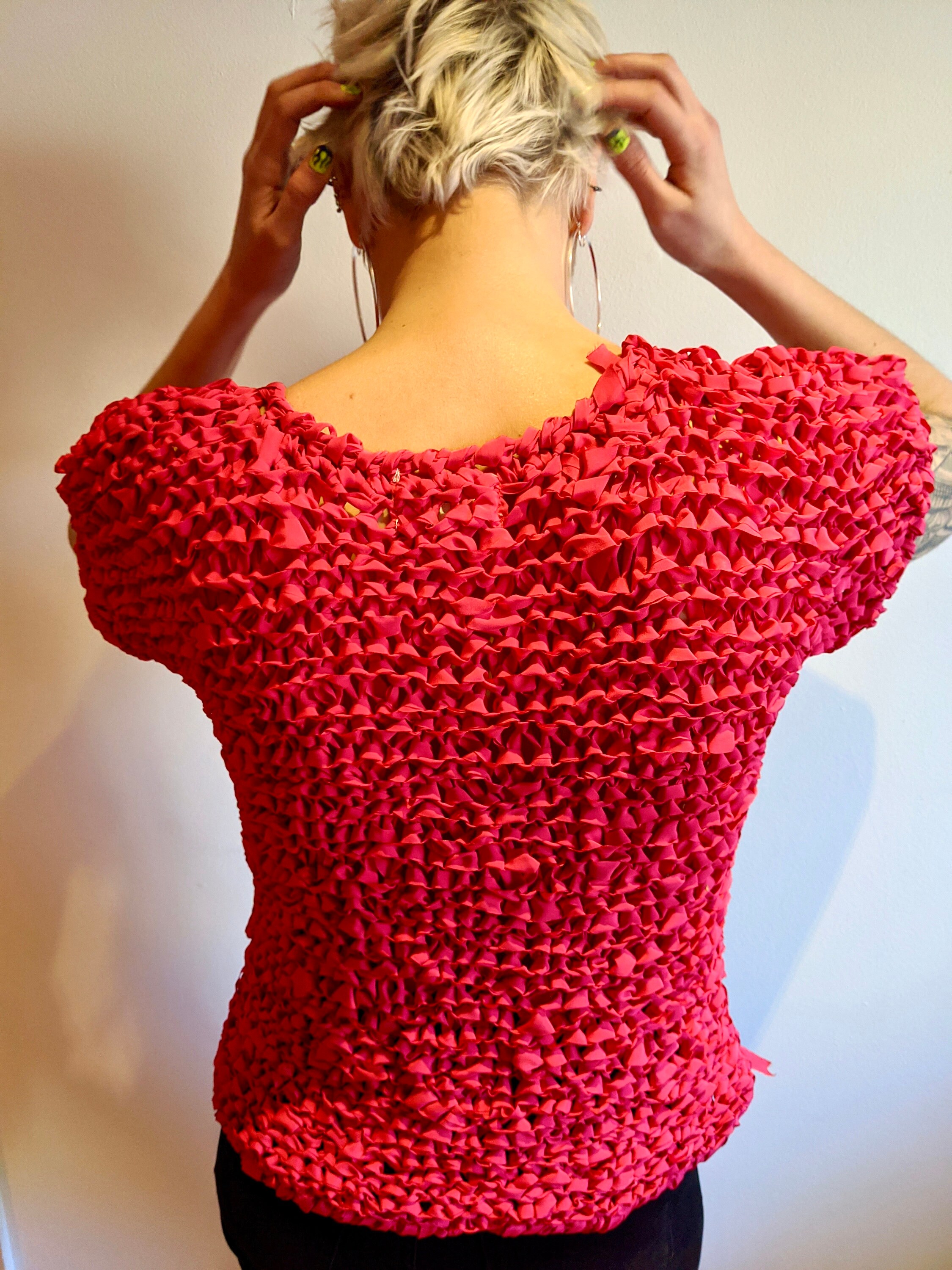 Knitted Pink Top - Etsy