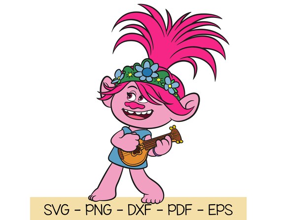 SVG Poppy Trolls Poppy Guy Diamond Vector Layered Cut File Silhouette ...