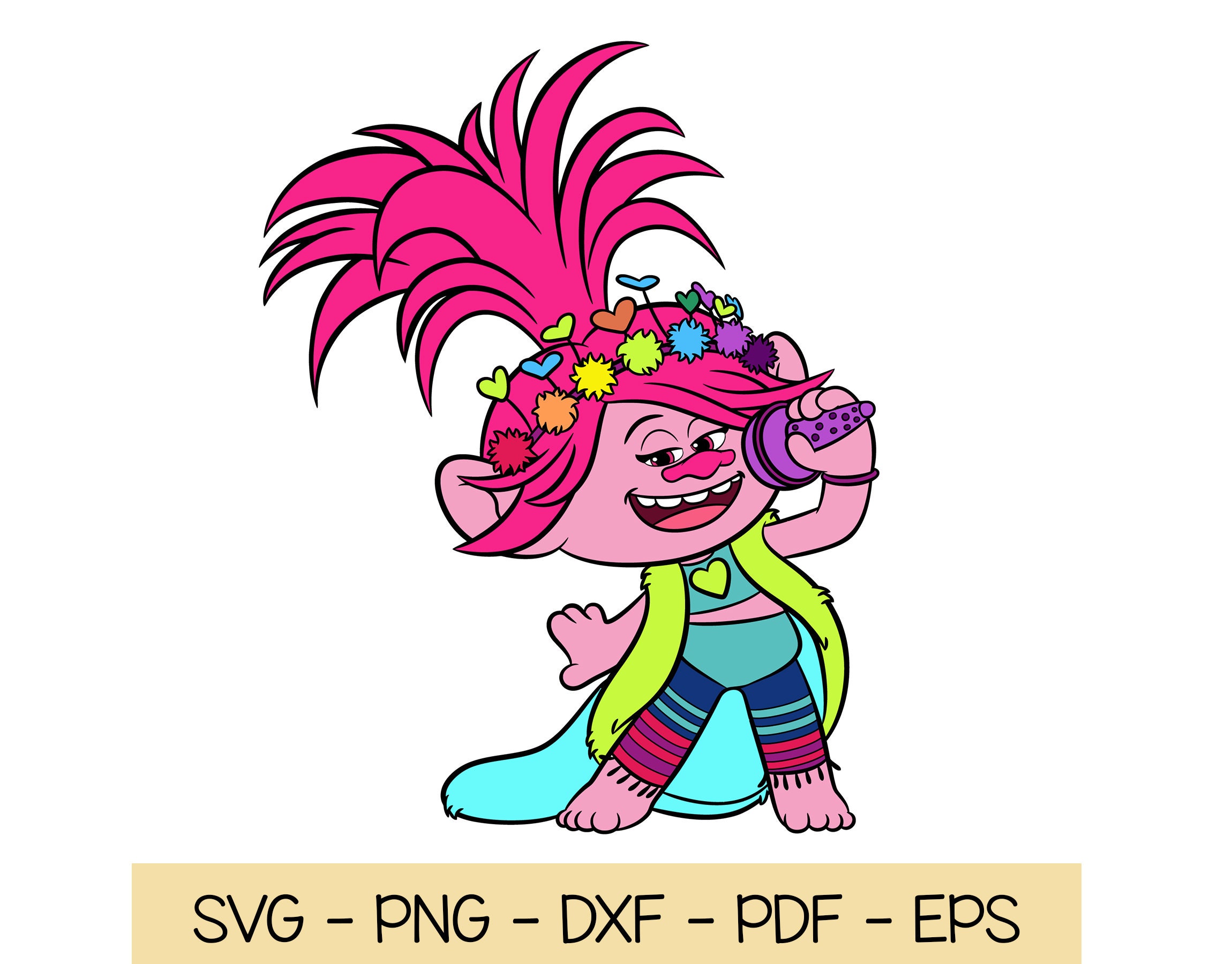 Kids' Crafts clipart trolls 1 coloring trolls svg png files movie files ...