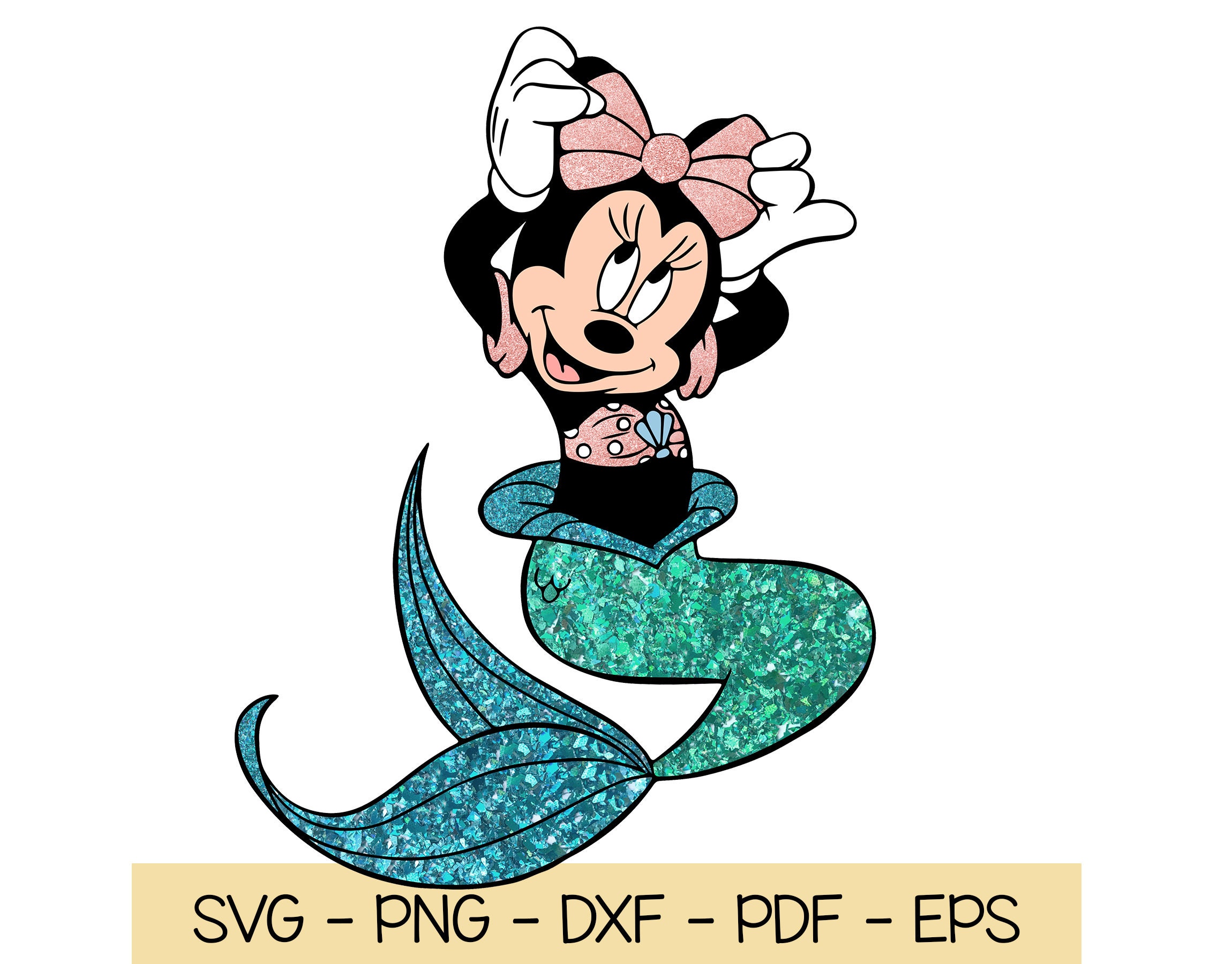 Mermaid Minnie Mouse SVG Cut file Clip Art Files Minnie | Etsy
