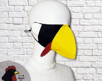 Chicken Beak Face Mask Black Yellow Red | Etsy