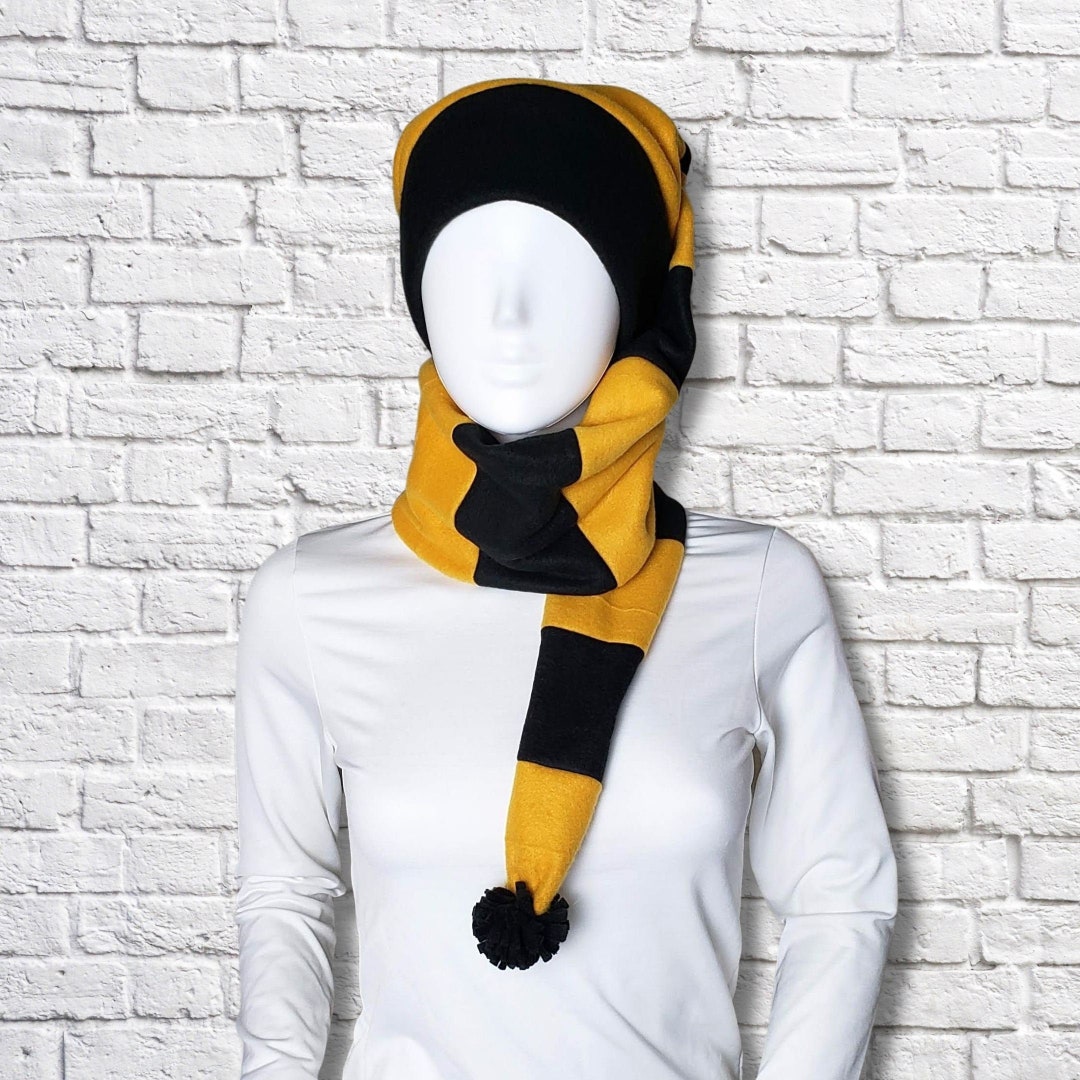 Yellow and Black Striped Stocking Hat / Stocking Cap / Wizard Hat ...