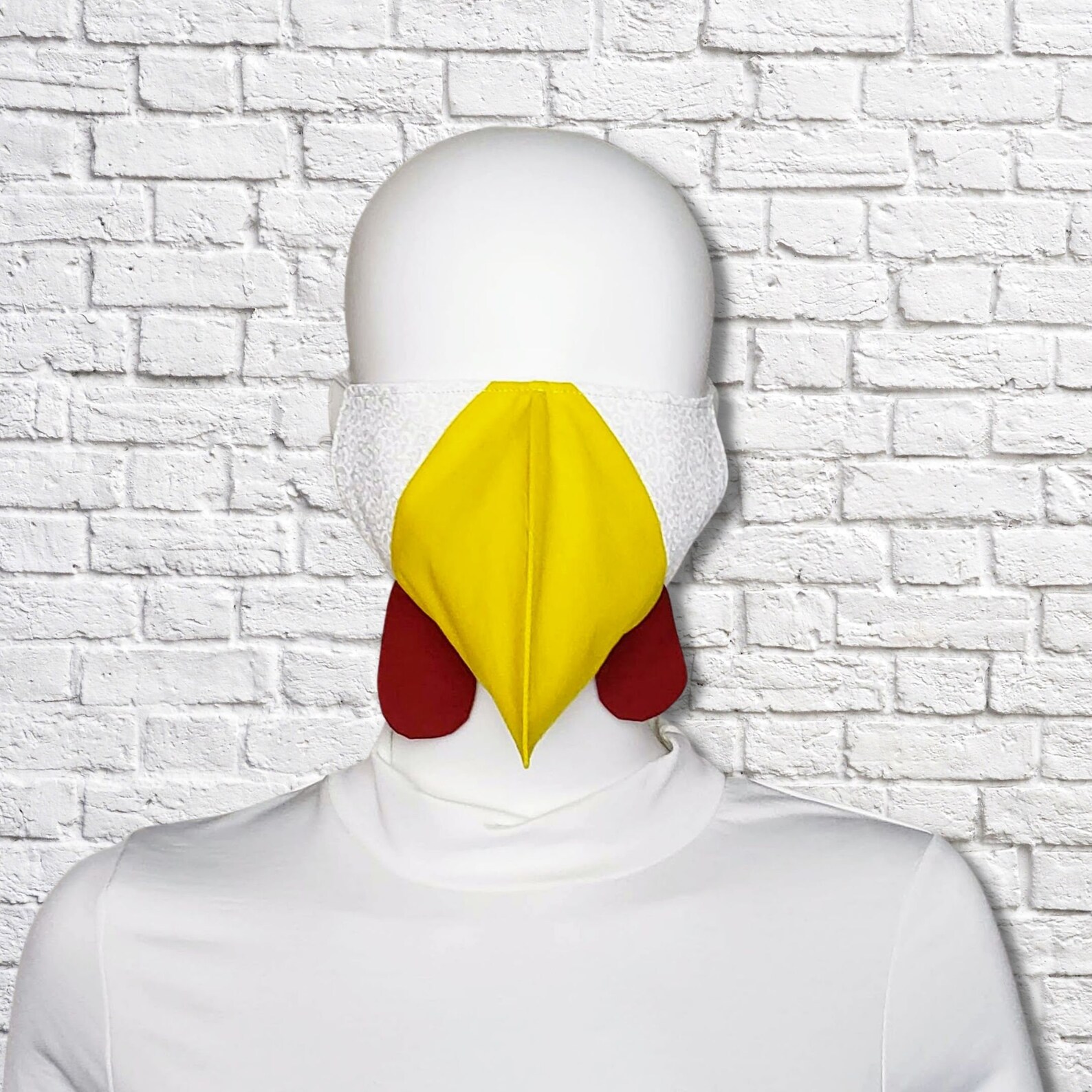 Chicken Beak Face Mask White Yellow Red - Etsy