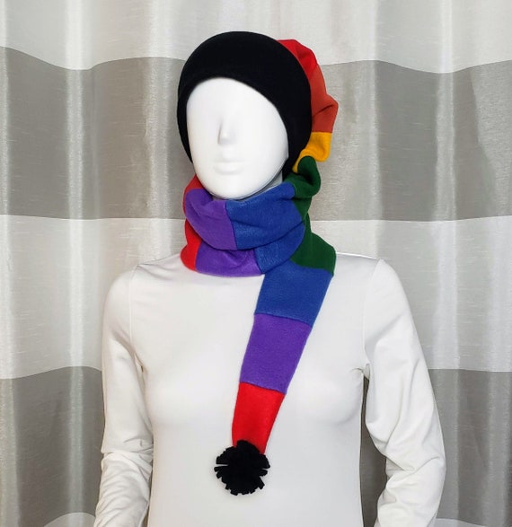 Rainbow Hat / Long Stocking Hat / Pride Hat / Striped Hat / | Etsy