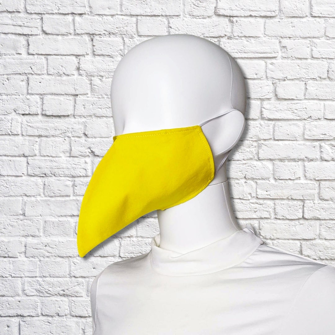 Bird Beak Face Mask - Shorter Beak - Yellow - Etsy