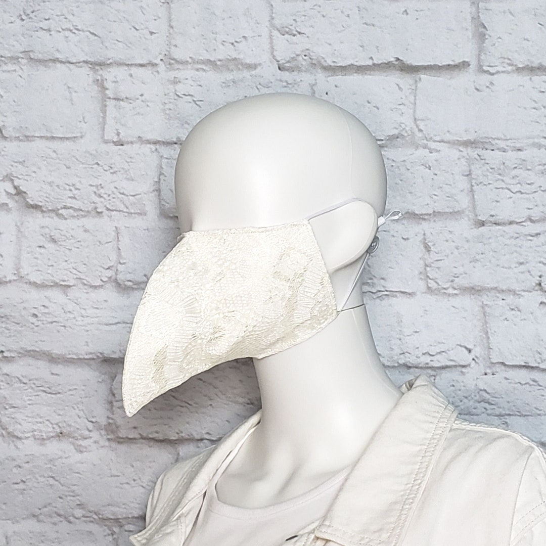 Plague Doctor Face Mask - Ivory Cream Lace - Etsy