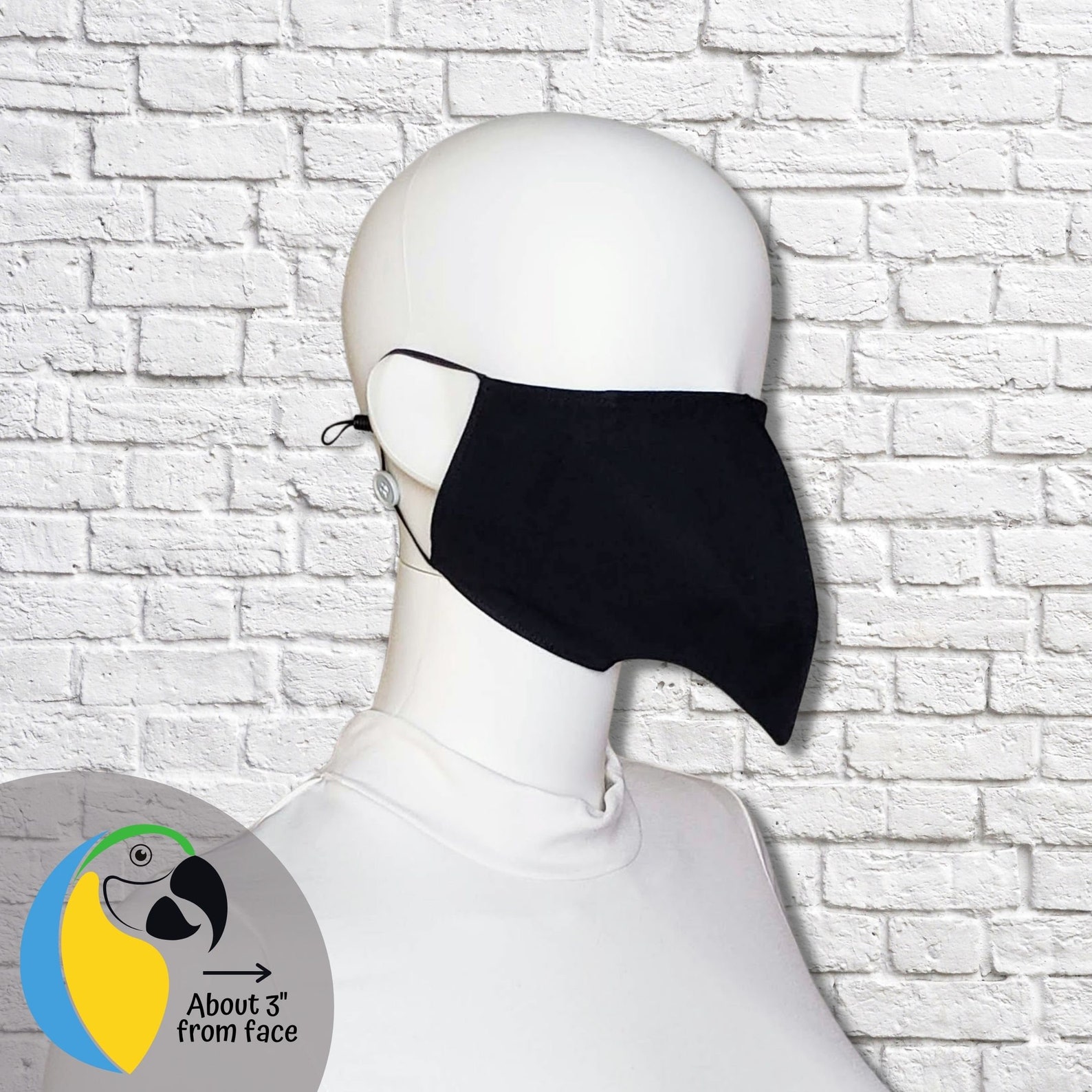 Bird Beak Face Mask Black | Etsy