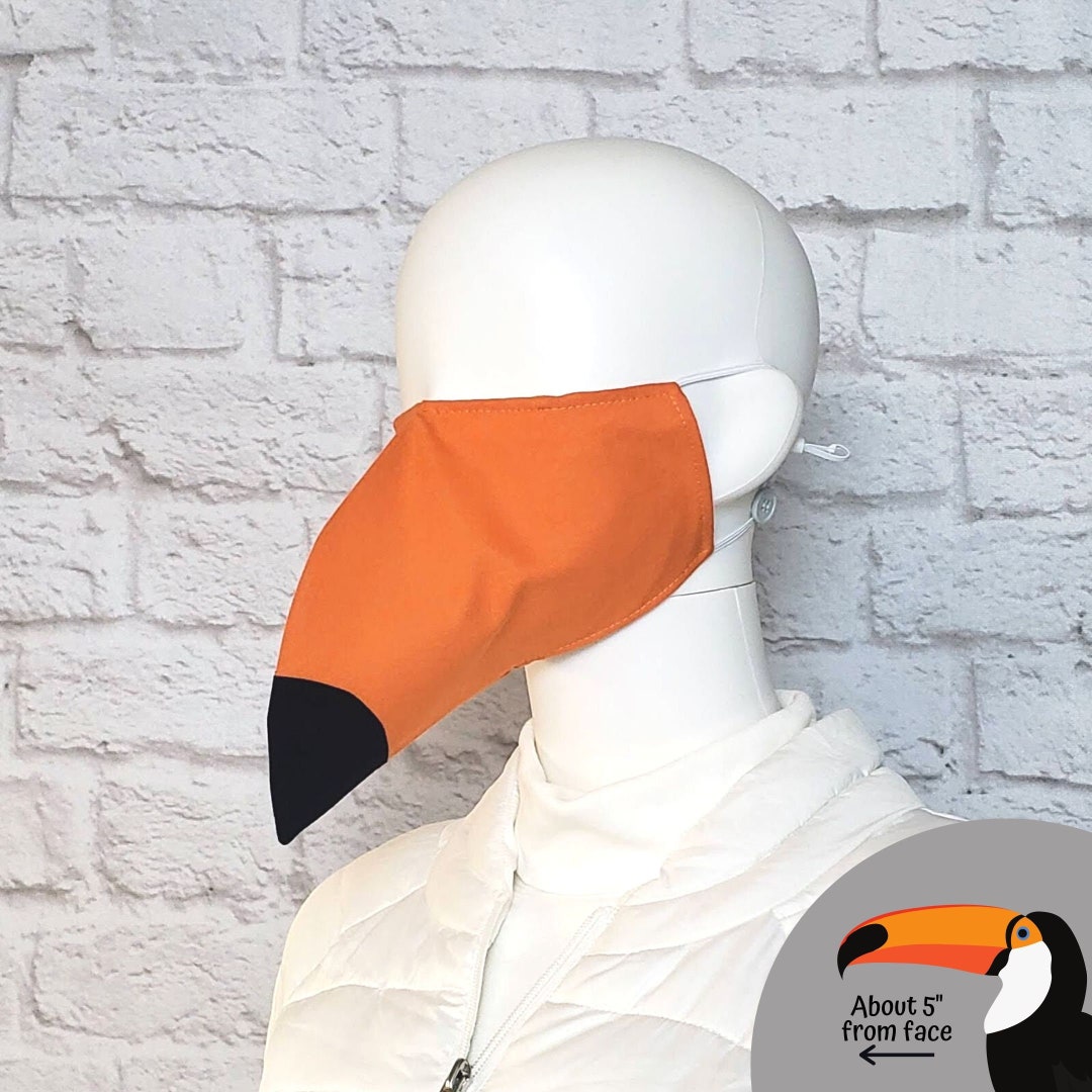 Toucan Beak Face Mask - Orange Black - Etsy