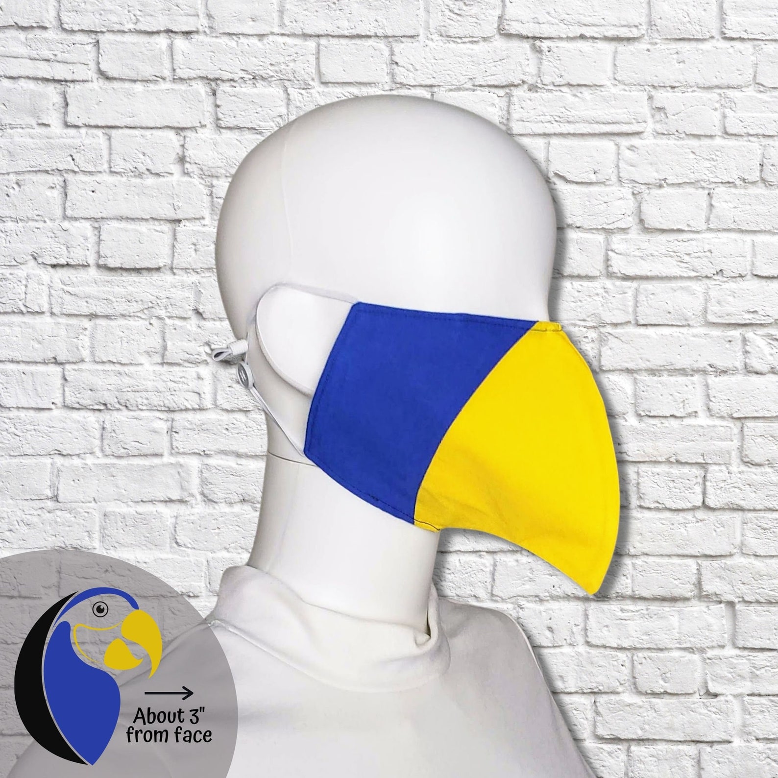 Parrot Beak Face Mask Blue Yellow - Etsy