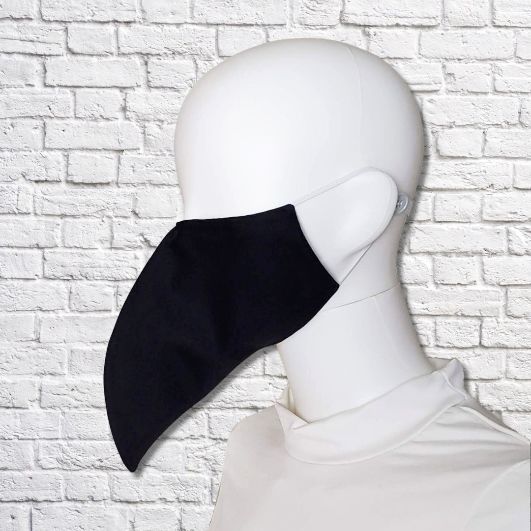 Plague Doctor Face Mask With Elastic Straps - Long - Black Variations ...