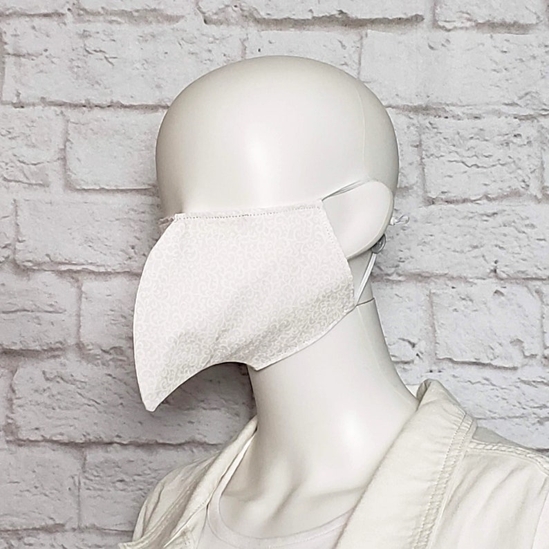 Bird Beak Face Mask White Scroll - Etsy