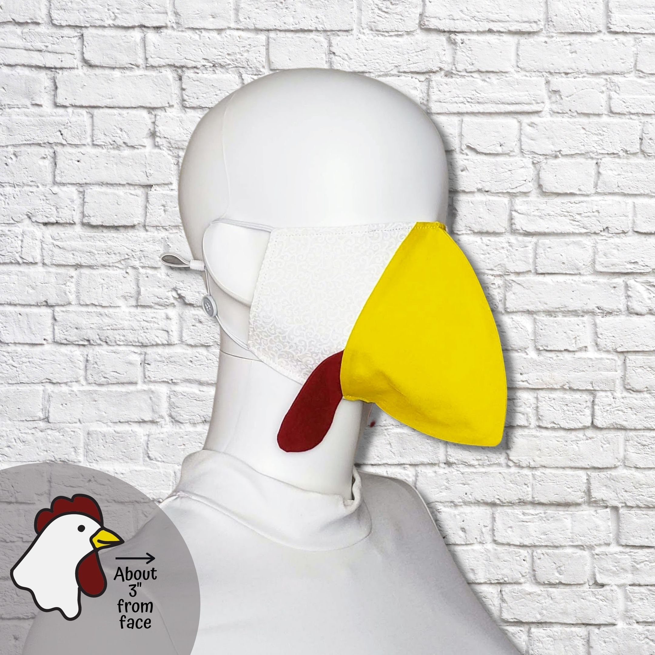 Chicken Beak Face Mask White Yellow Red - Etsy