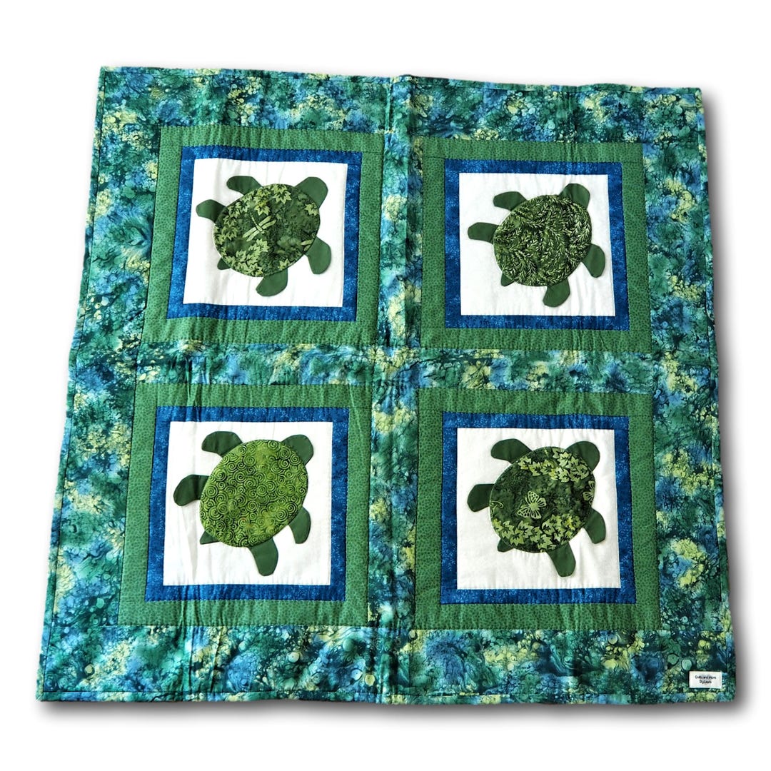 Sea Turtle Baby Quilt - Applique // 40x40 Inches // Machine Washable - Etsy
