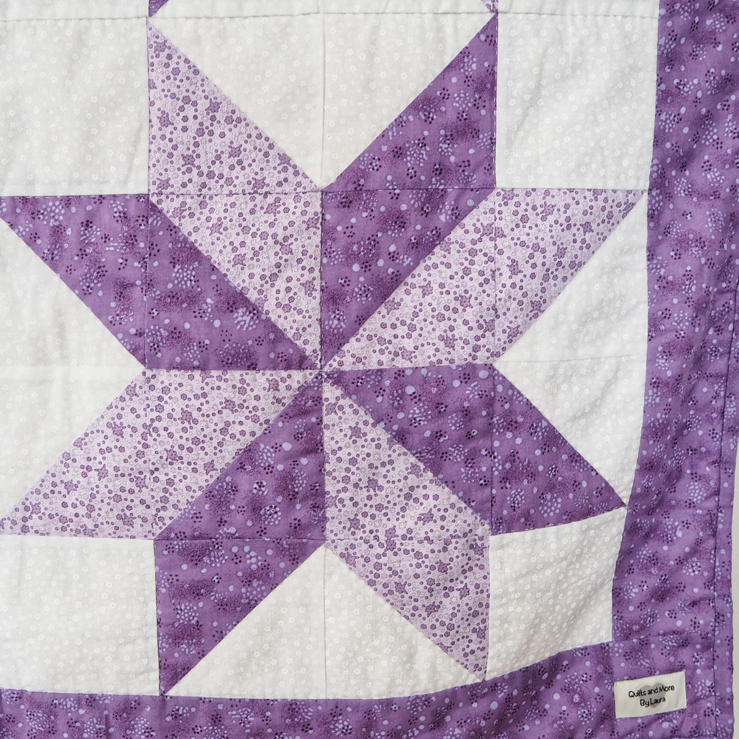 Purple Star Quilt for Baby Girl // Hand Quilted Baby Blanket // Machine ...