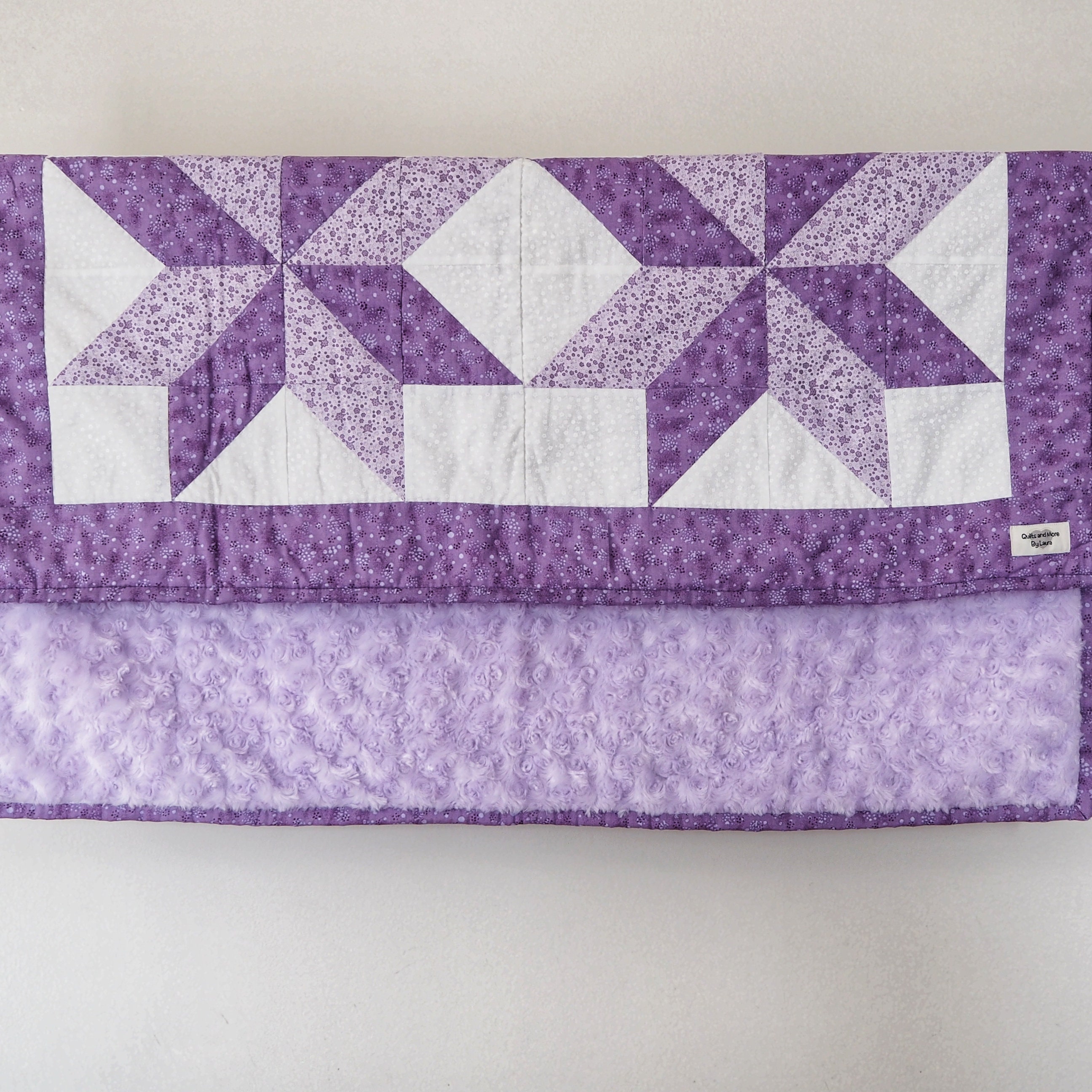 Purple Star Quilt for Baby Girl // Hand Quilted Baby Blanket // Machine ...