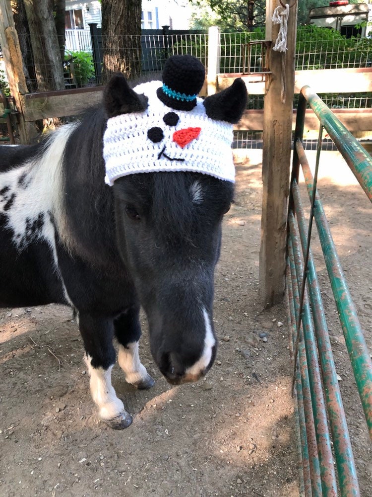 Horse Bonnet Horse Snowman Hat Horse Clothing Snowman | Etsy