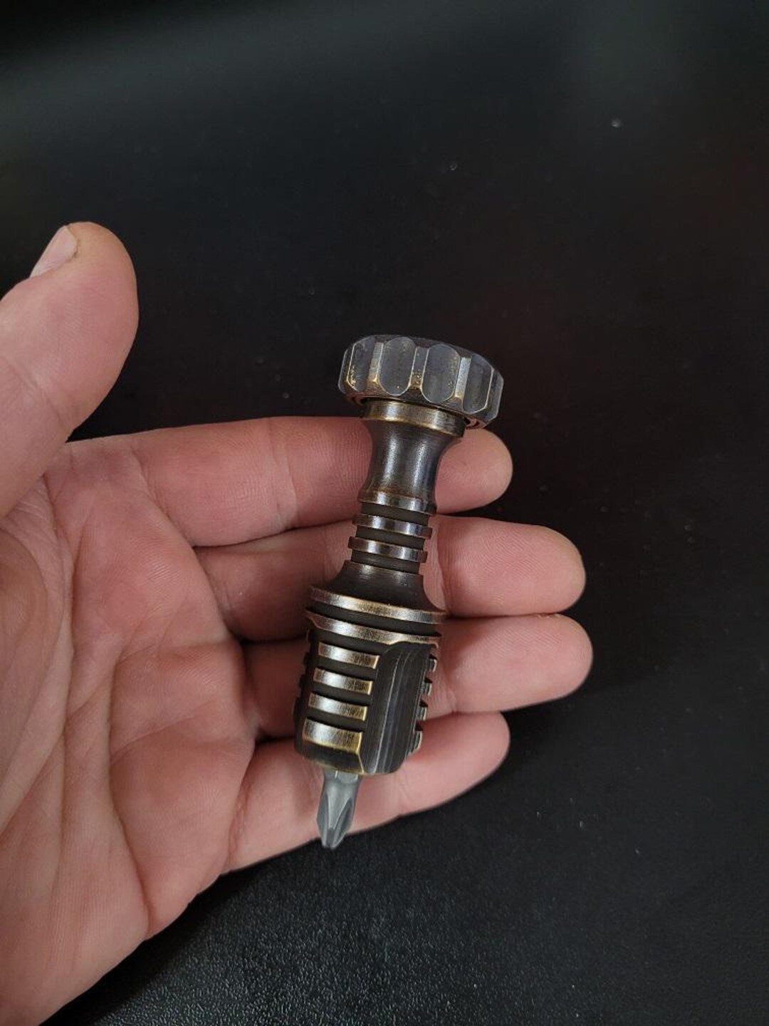 Custom Mini EDC Brass 1/4 Bit Driver : M191 "tribal Skull" - Etsy