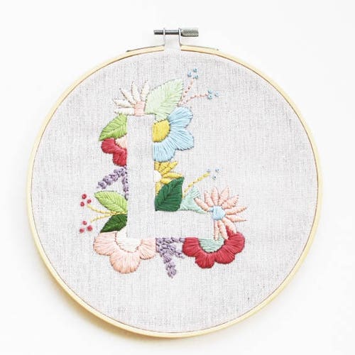 PDF Pattern Letter L Floral Monogram Embroidery Pattern | Etsy Canada