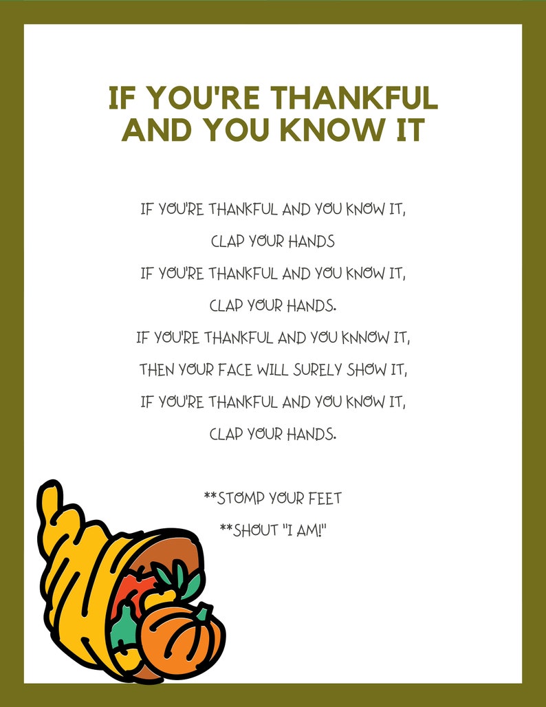Thanksgiving Song Cards - Etsy