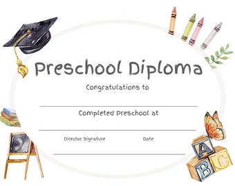 INSTANT DOWNLOAD Printable Preschool Graduation Red Yellow Black ...