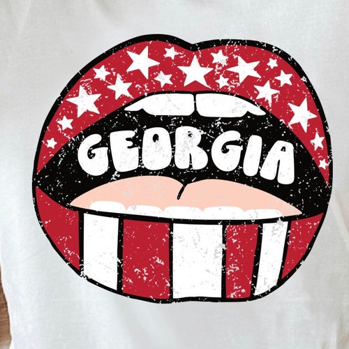 Georgia Lips Distressed & Solid SVG PNG Files Football - Etsy