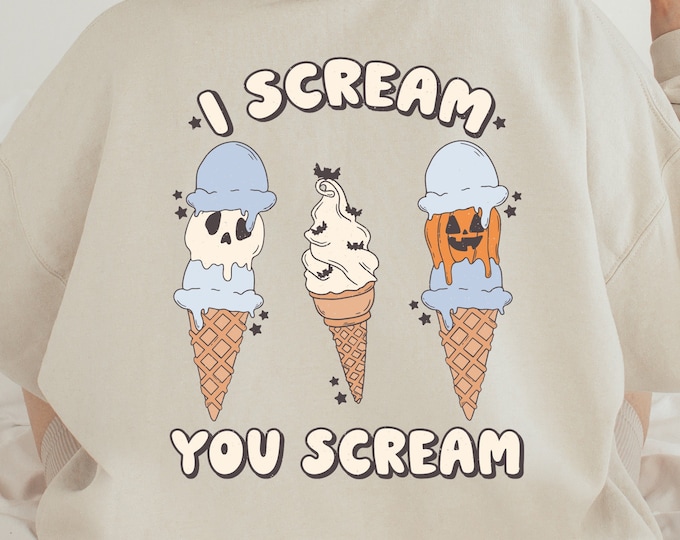 Scream Ice Cream Distressed & Solid SVG PNG Files Halloween, Spooky ...