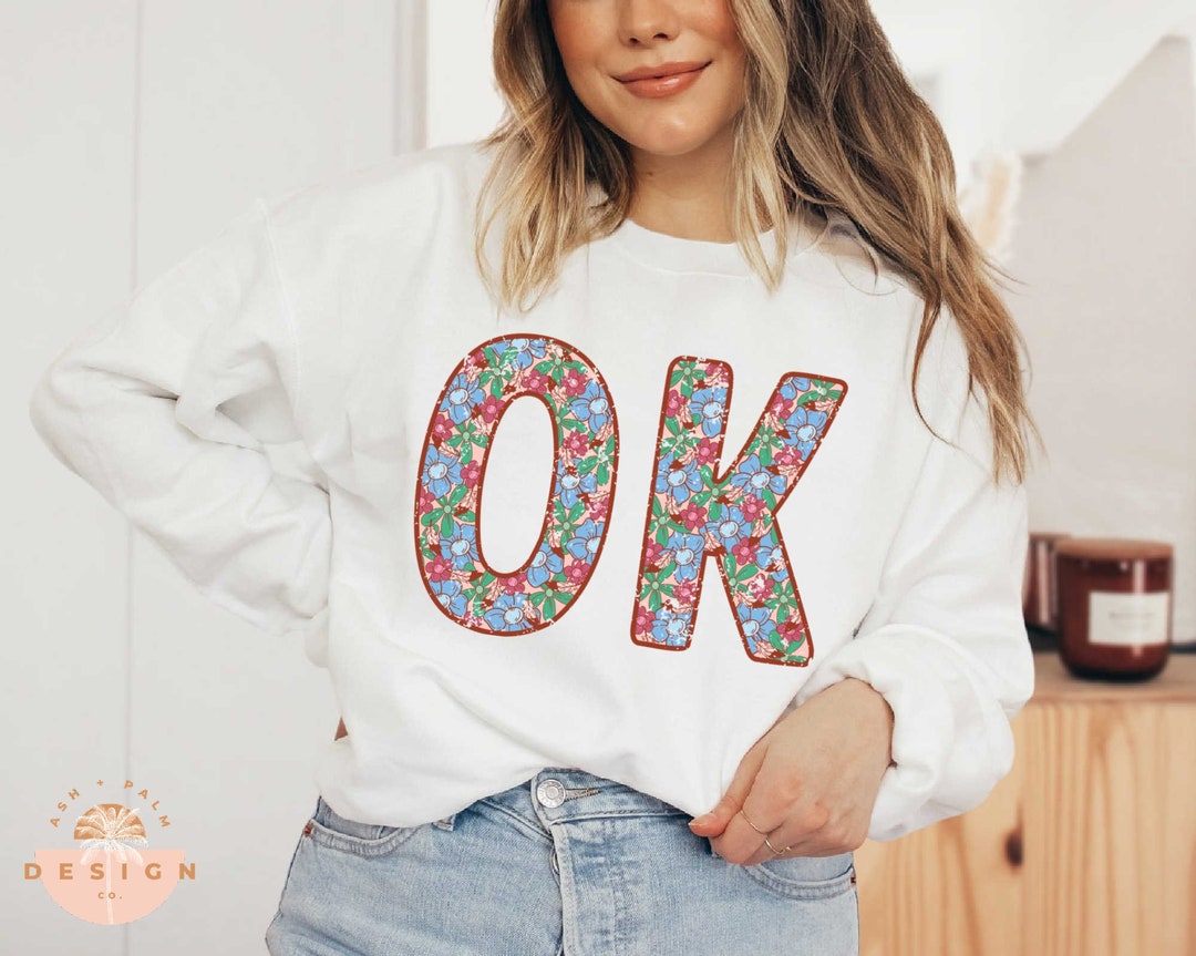 Oklahoma Floral State Letters Distressed & Solid SVG PNG - Etsy