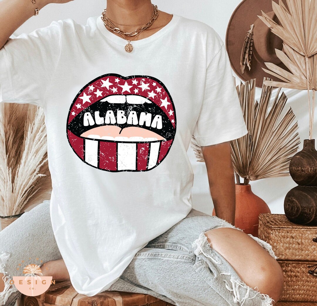 Alabama Lips Distressed & Solid SVG PNG Files Football - Etsy