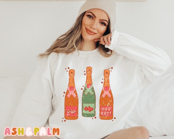 Sip Sip Hooray Distressed & Solid SVG PNG Files New Years - Etsy