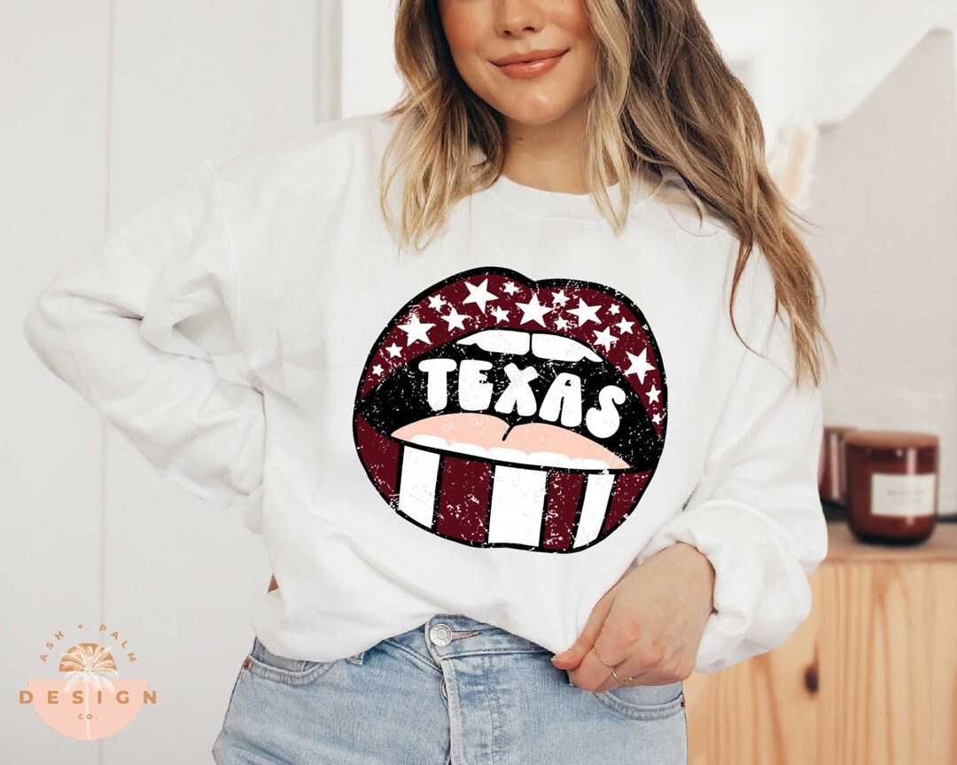 Texas Lips Distressed & Solid SVG + PNG Files - Football, Saturday ...