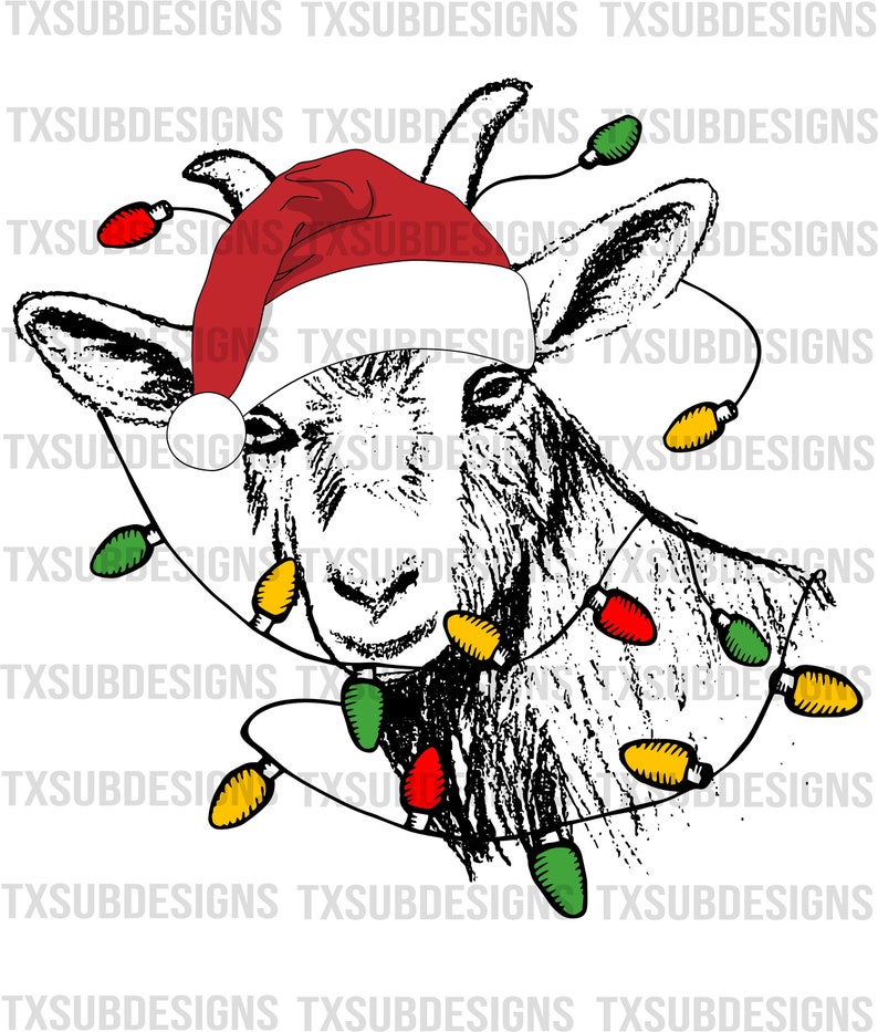 Christmas Lights Goat Sublimation Transfer Printed Transfer | Etsy