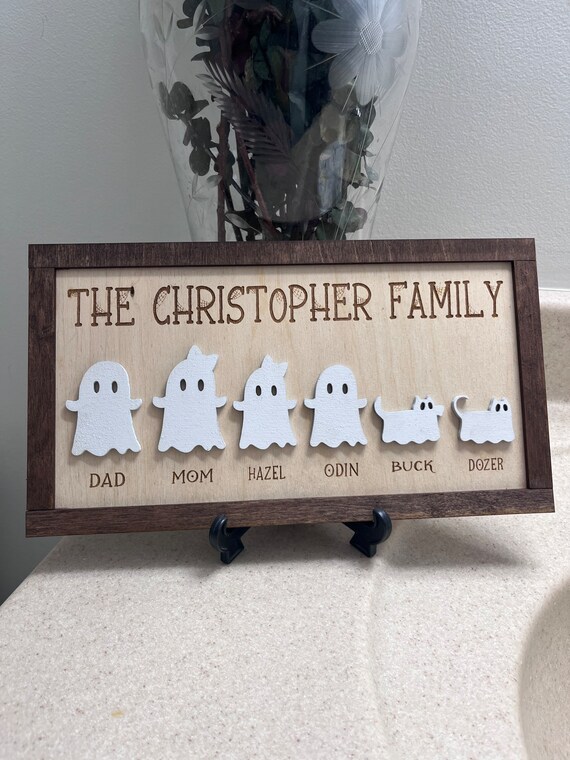 Custom Family Halloween Ghost Sign Fall Decor Family - Etsy