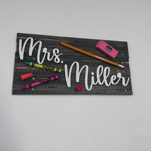 Teacher Ruler Name Sign | Back to School Last Name Decor | Classroom ...