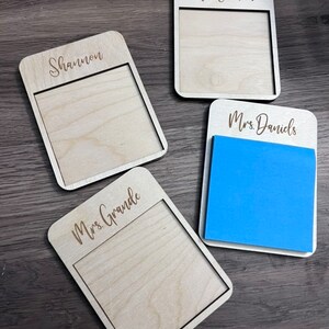 Personalized Notepad Holder | Customer Teacher Gift | Sticky Note Desk ...