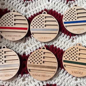 First Responders Double Layered Ornament | Custom Wooden Ornament ...